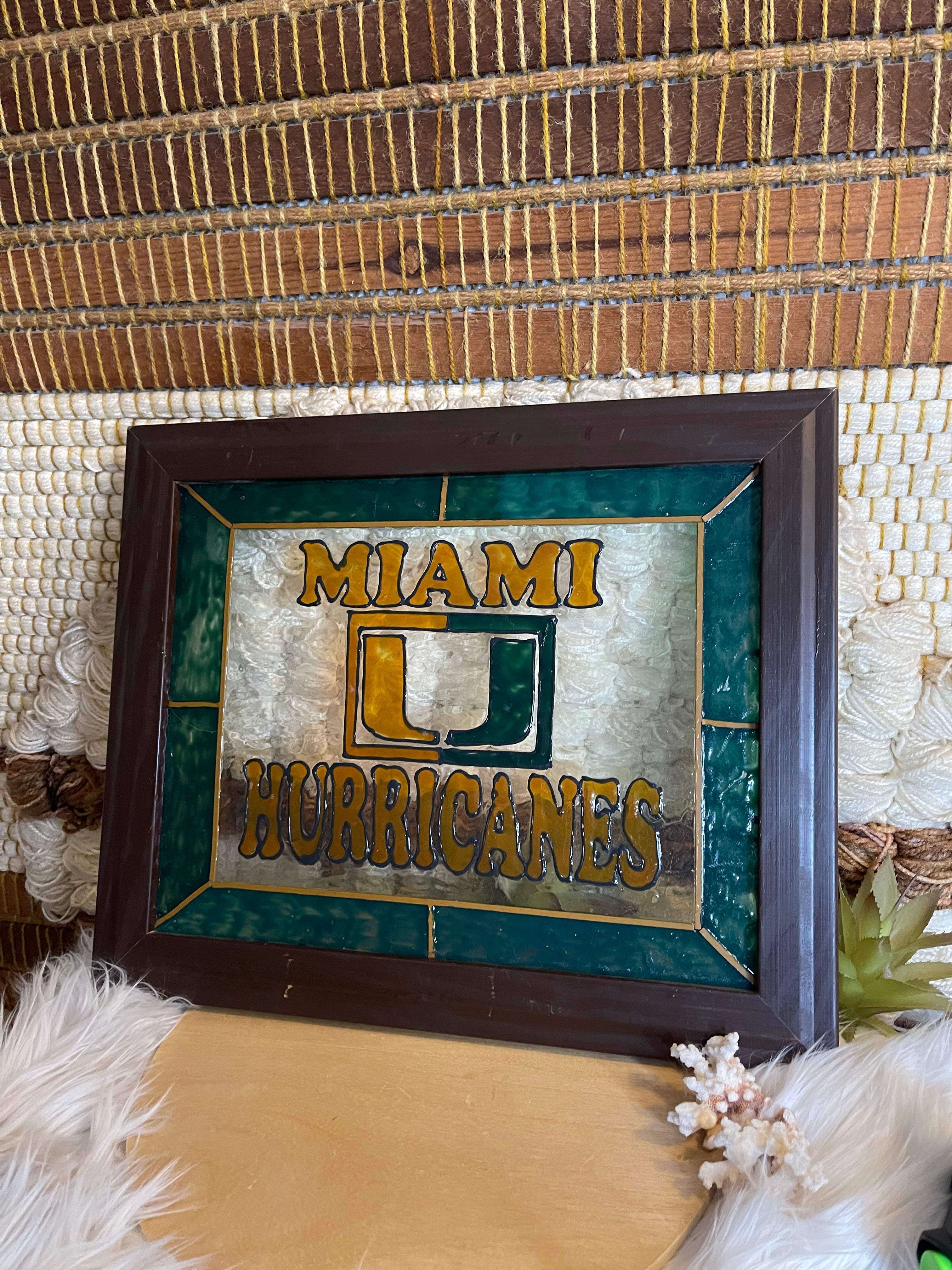 Vintage Miami College Hurricanes Stained Glass – Whataboho